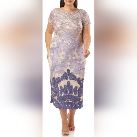 JS Collections | Dresses | Js Collections Soutache Pale Pinkpurple Lace ...